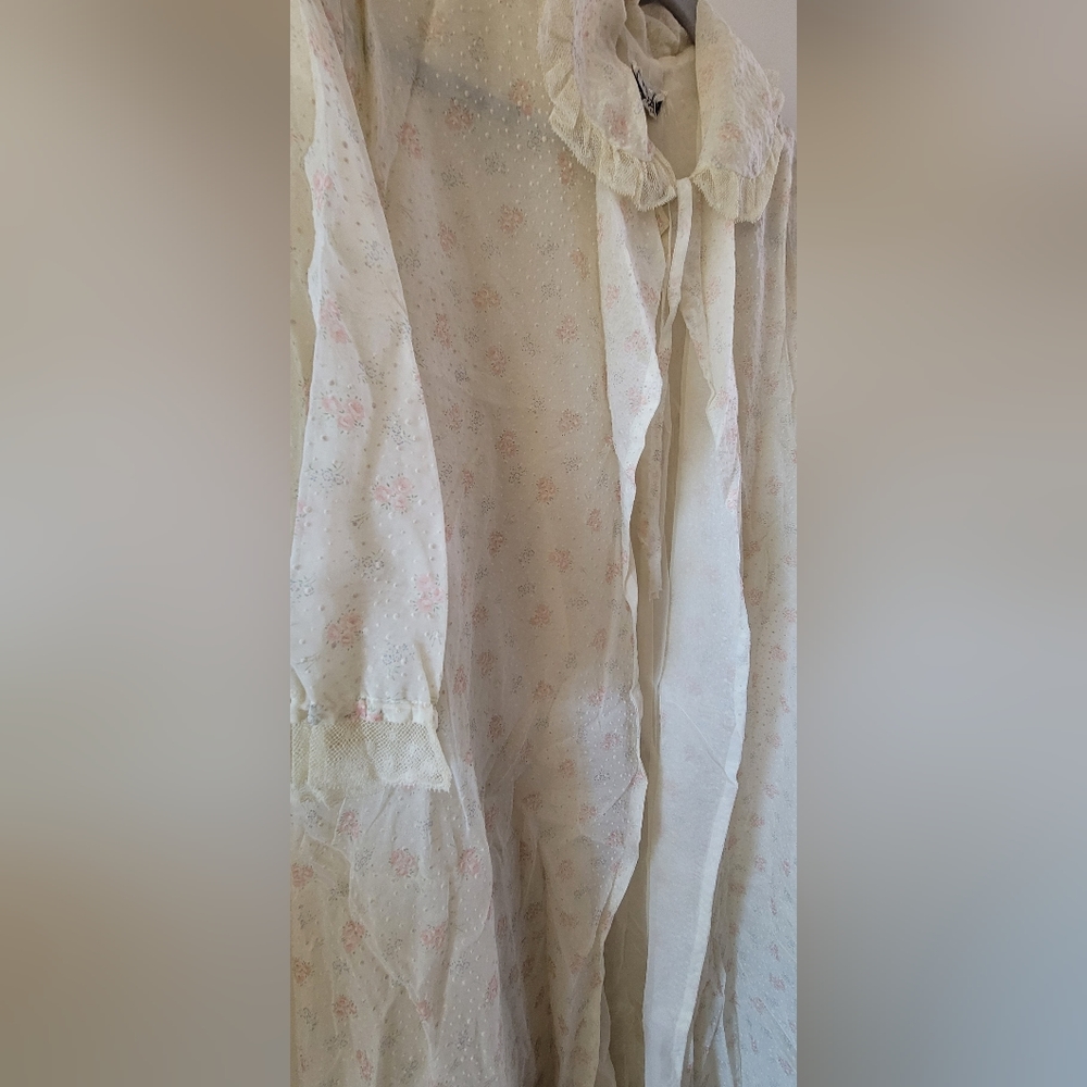 60s Vintage Sheer Robe Nightgown 2 Pc Set And The Sin… - Gem